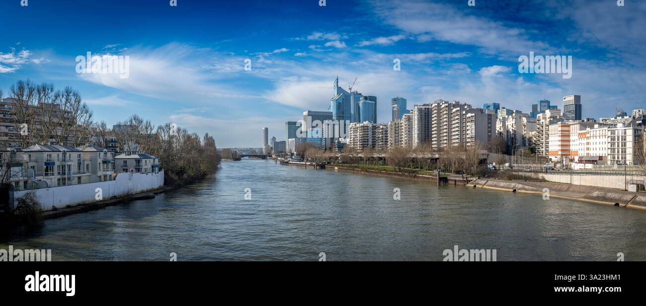 Courbevoie, France - 03 07 2025: Panoramic view of the Defense towers ...