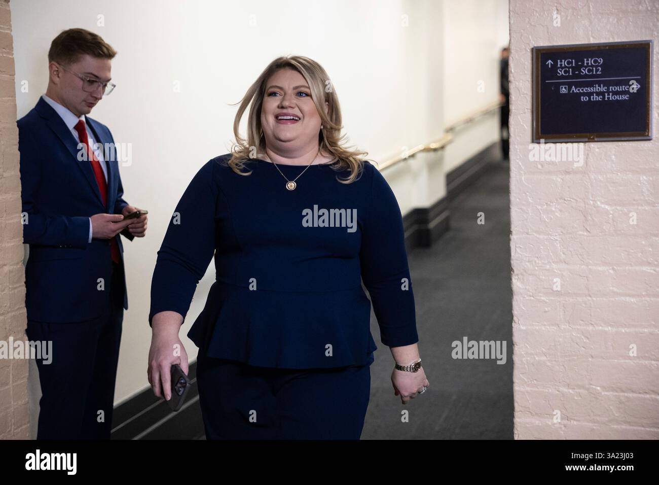 Rep. Kat Cammack (R-Fla.) departs a House Republican Conference meeting ...
