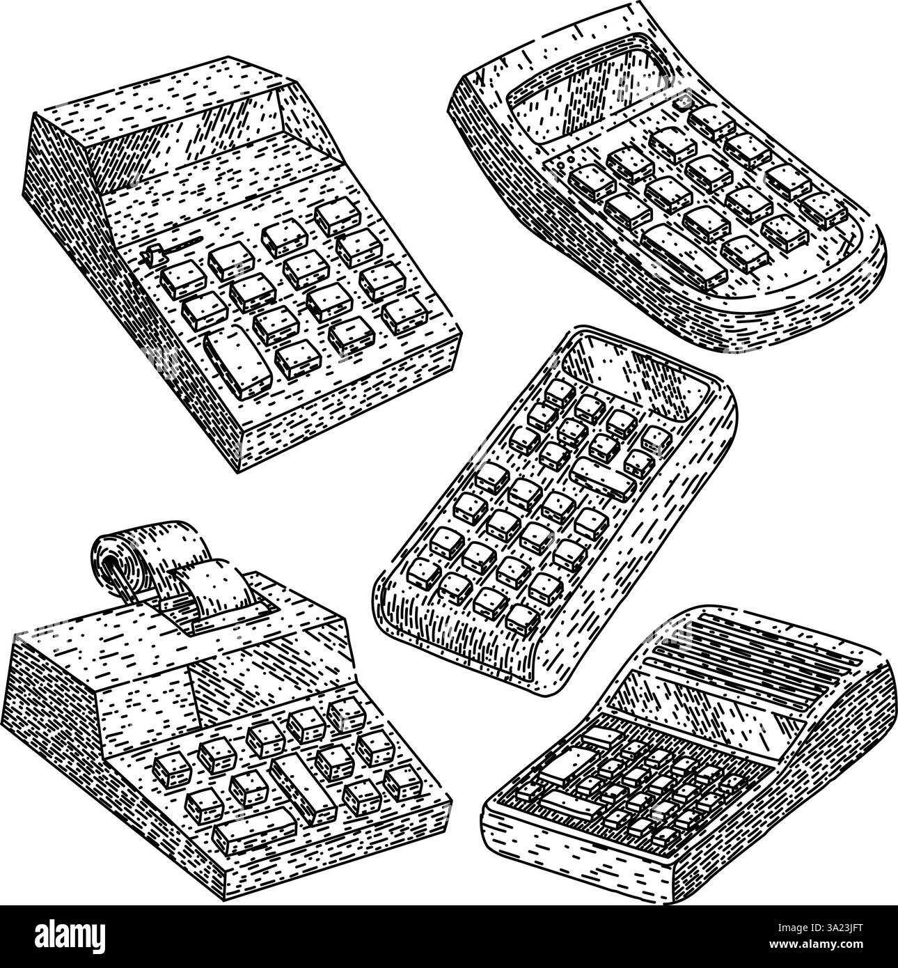 calculator set sketch hand drawn vector Stock Vector Image & Art - Alamy