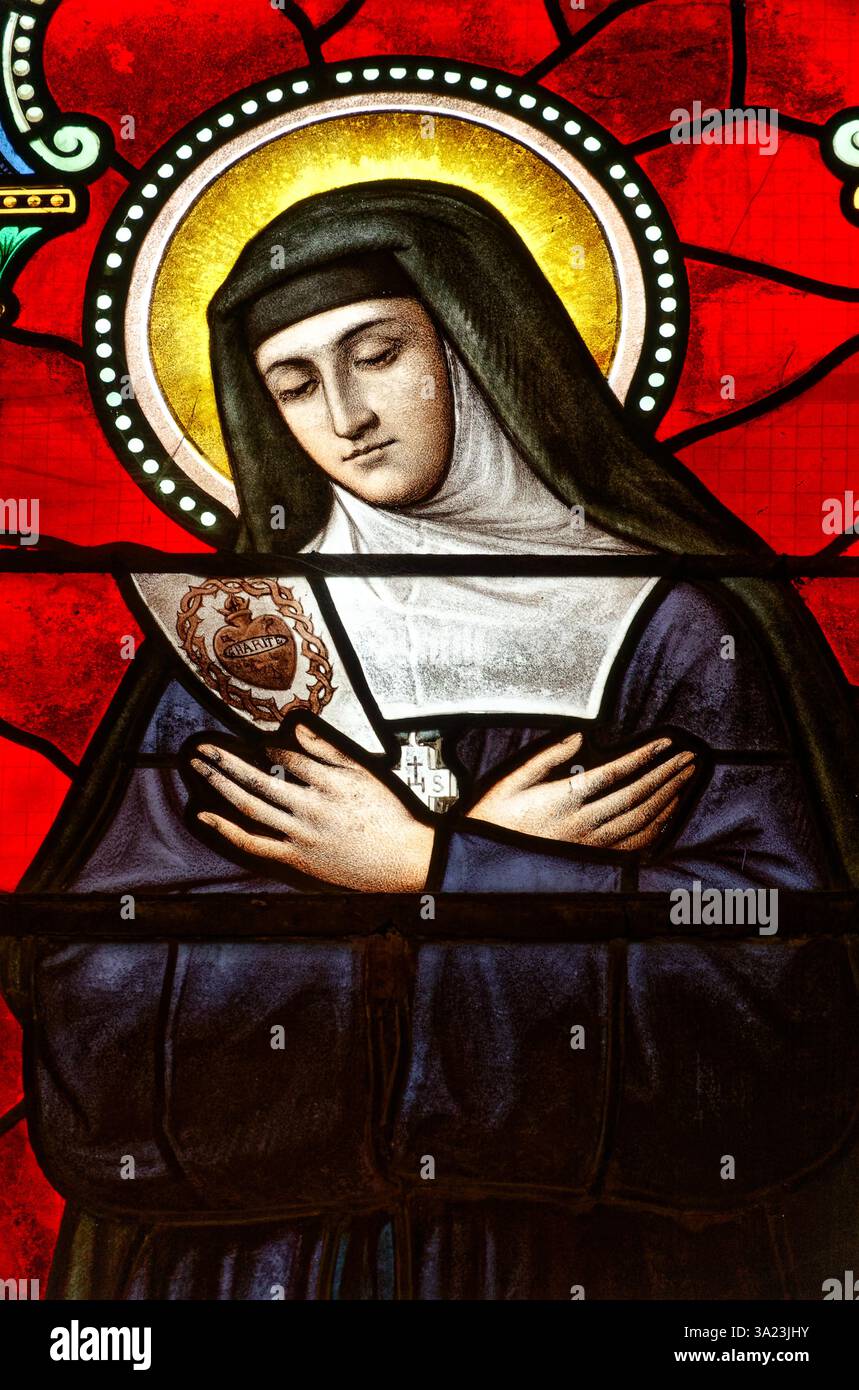 Orléans, FRANCE - 01-26-2025: Stained glass (19th century) of St ...