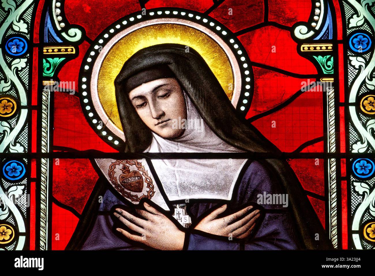 Orléans, FRANCE - 01-26-2025: Stained glass (19th century) of St ...