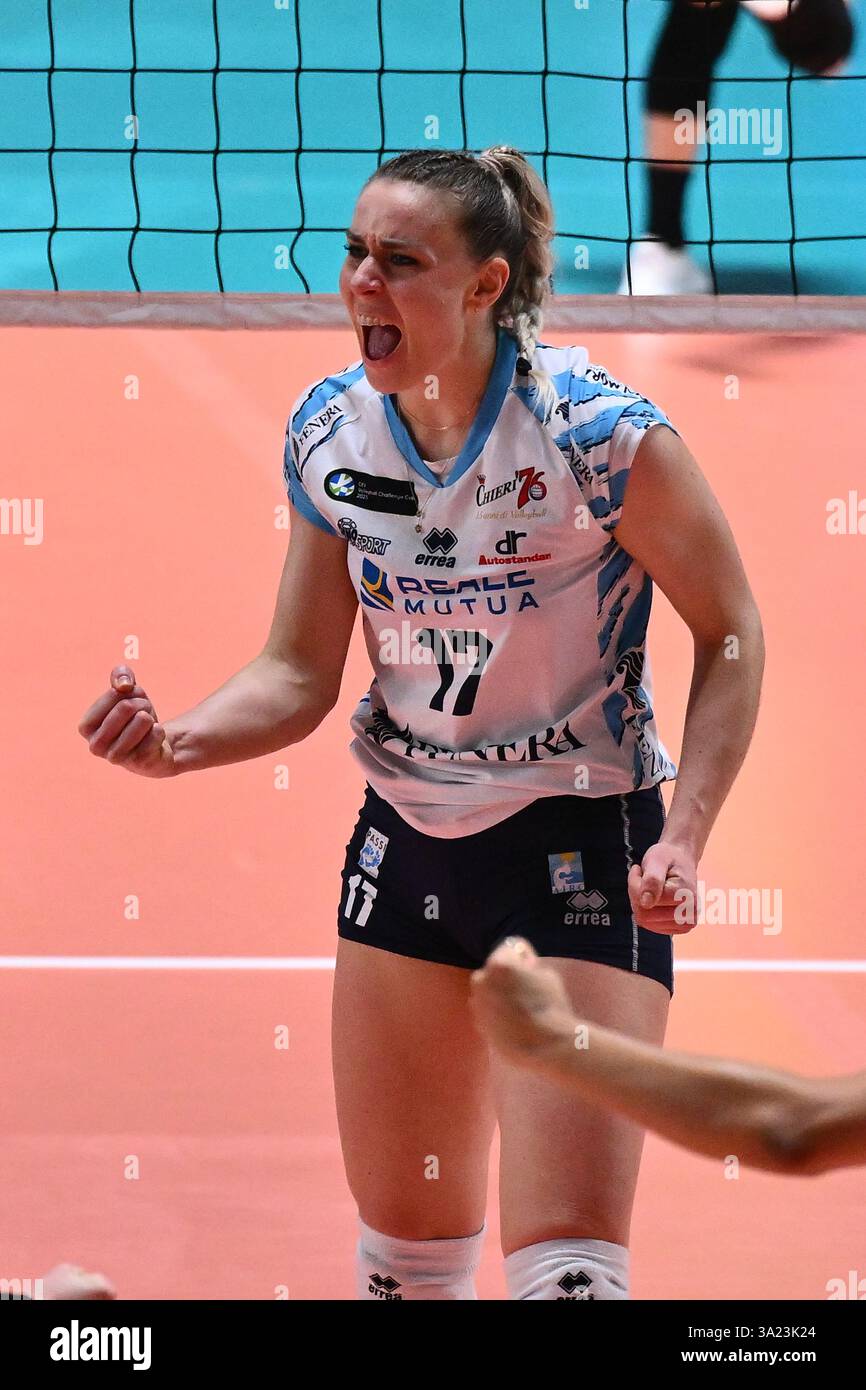 Anna Gray of Reale Mutua Fenera Chieri '76 celebrates during during the ...