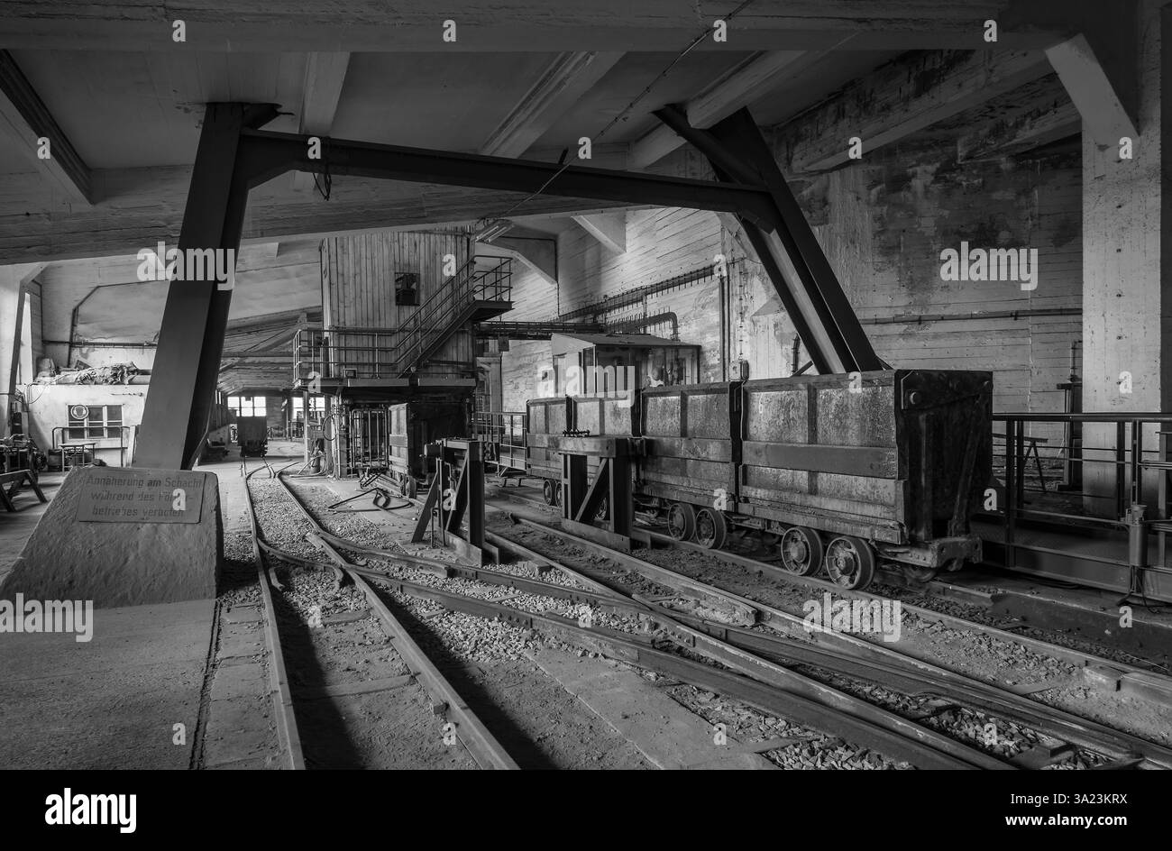 railway in a historic mining site Stock Photo - Alamy
