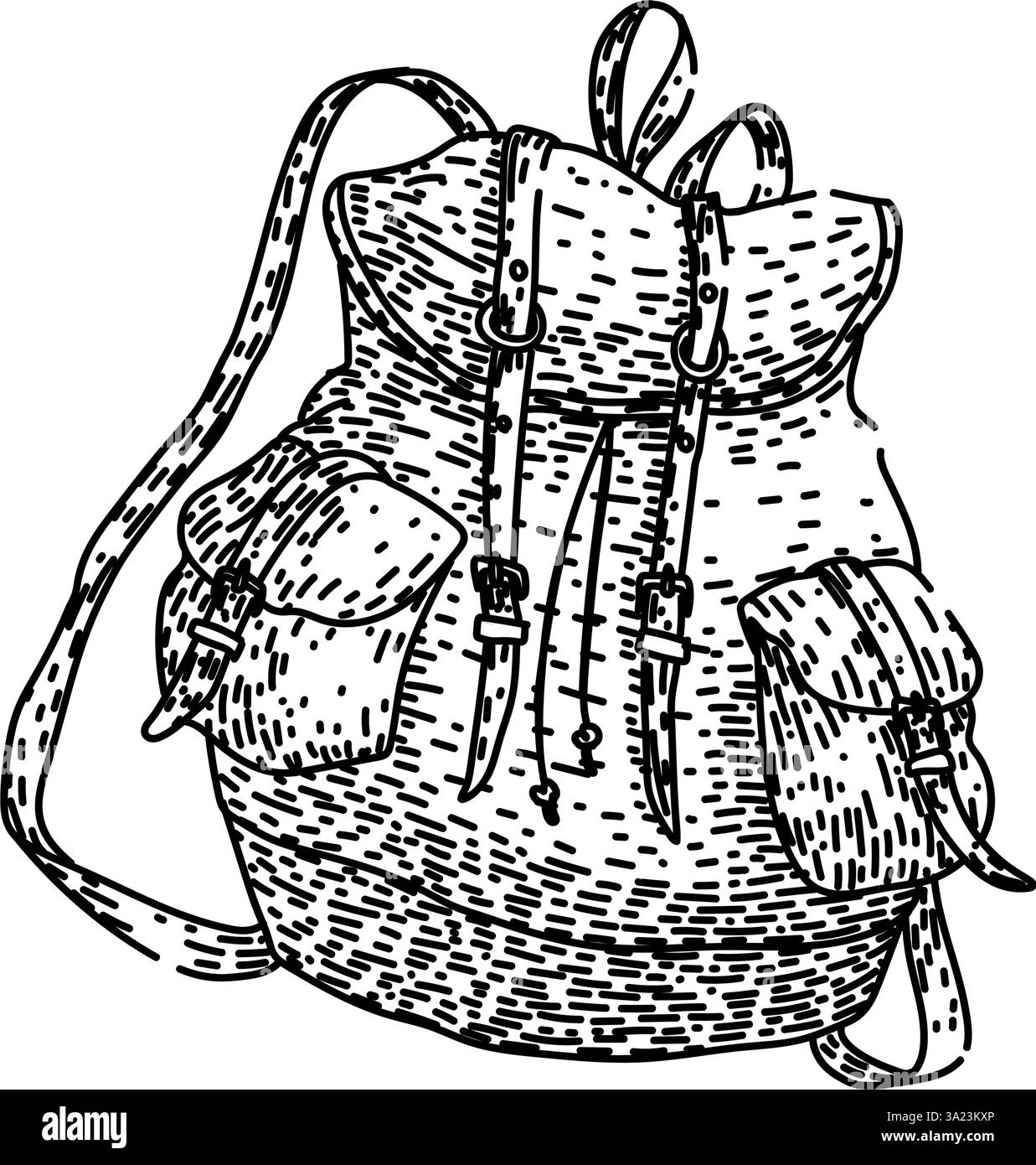 adventure backpack sketch hand drawn vector Stock Vector Image & Art ...