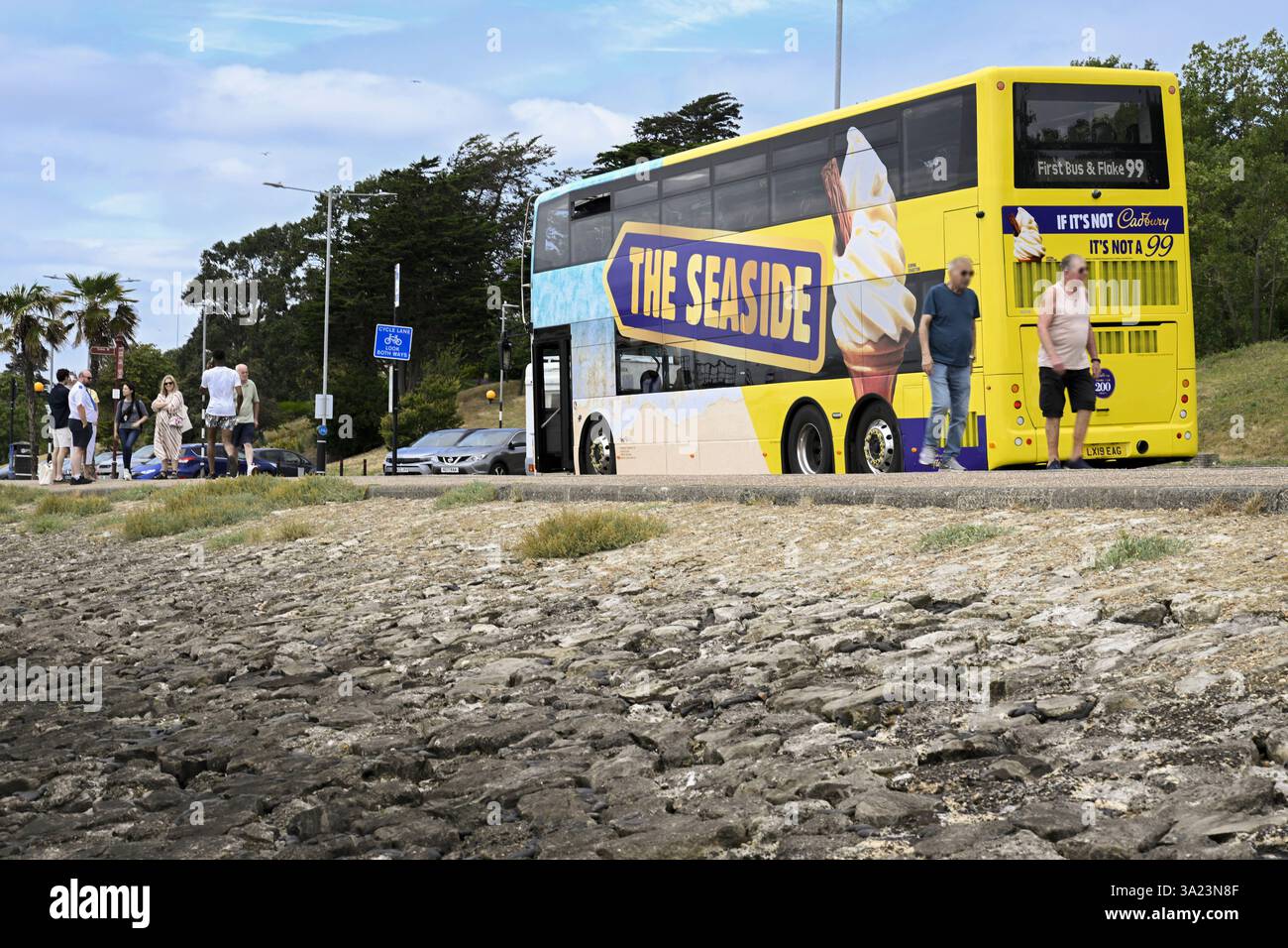 EMBARGOED TO 0001 MONDAY AUGUST 12 EDITORIAL USE ONLY A 'Flake 99 bus ...