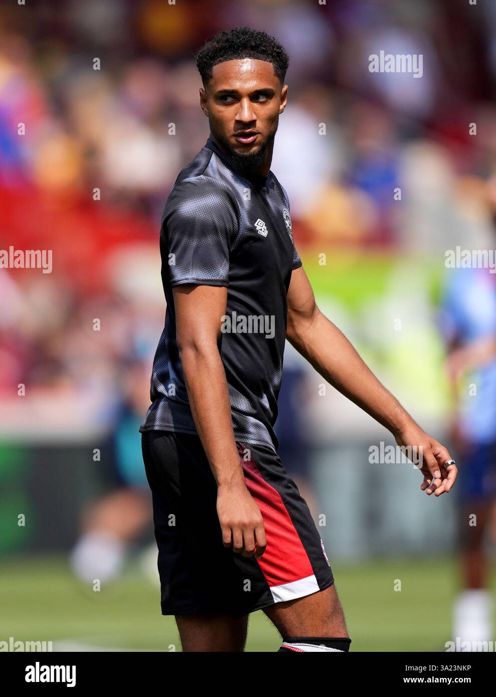Brentford's Kevin Schade during the warm up before the Premier League ...