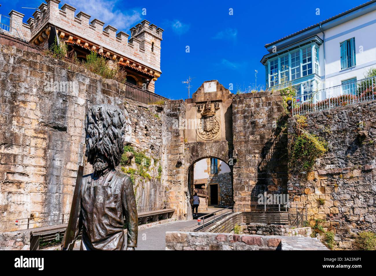 Sculpture of the “Hatxero” next to Santa Maria Gate. This represents ...