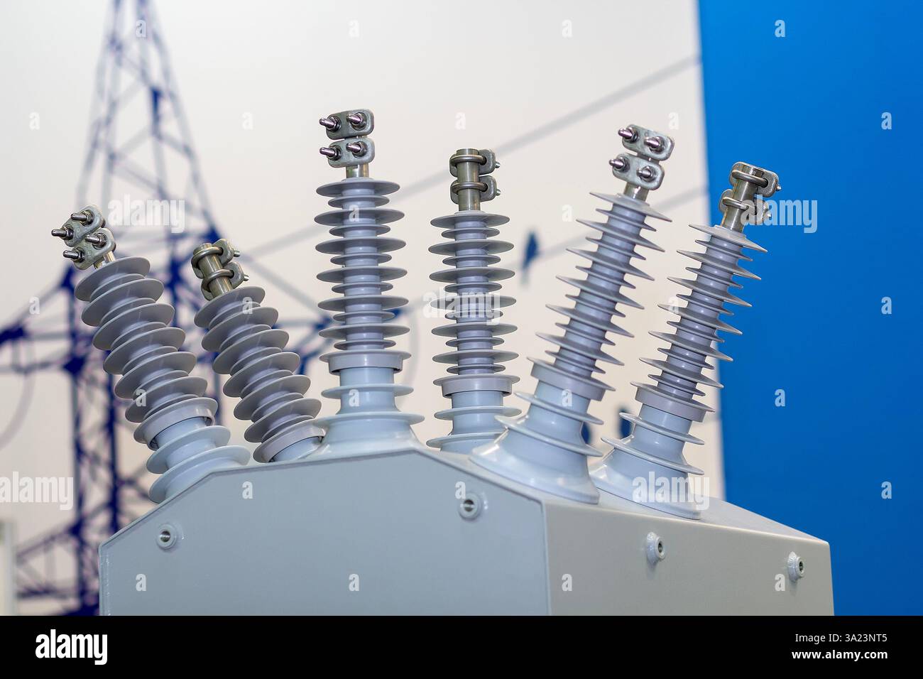 Core insulators made of porcelain. Insulating material. Electrical ...