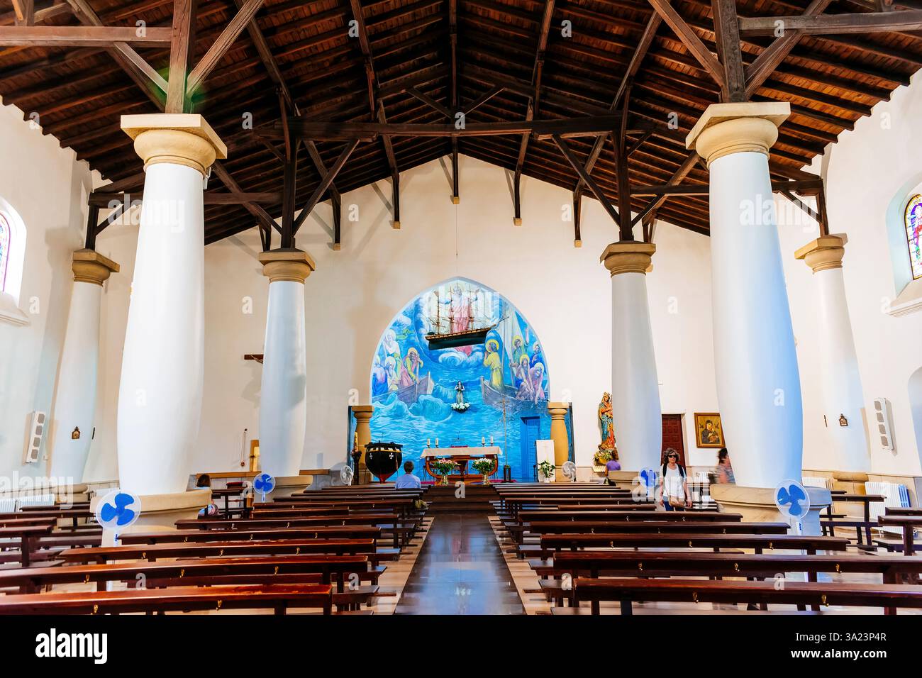 Church of Santa Maria Magdalena and, decorating the walls of the apse ...