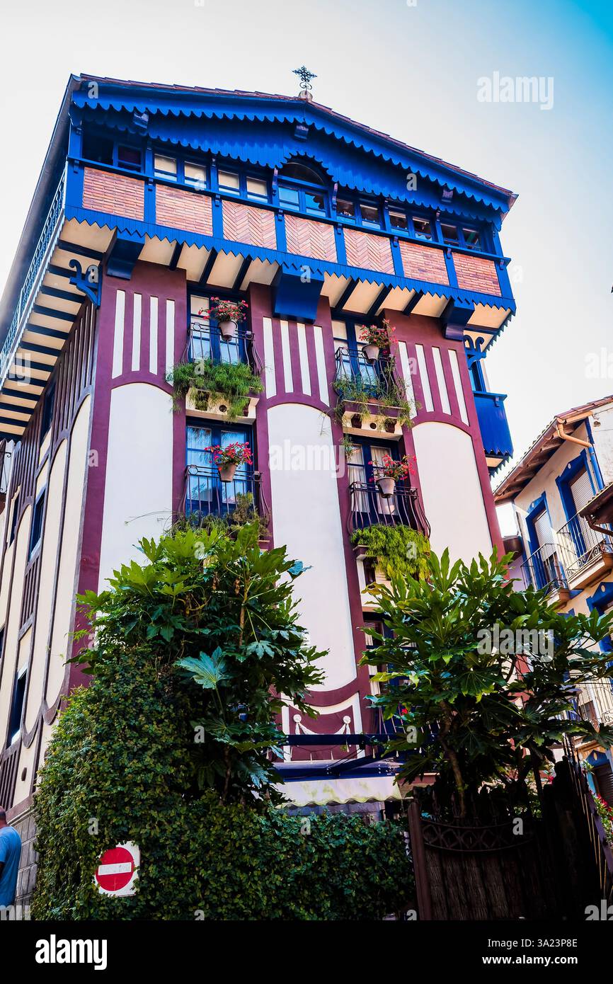 Traditional Basque architecture. Mutriku, Gipuzkoa, Basque Country ...