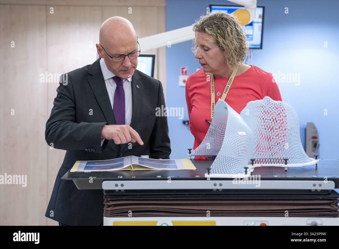 First Minister John Swinney meets head of oncology physics Linda ...