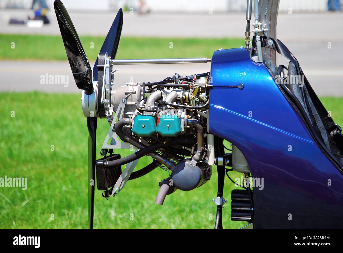 Motor of a gyroplane at an air show Stock Photo - Alamy