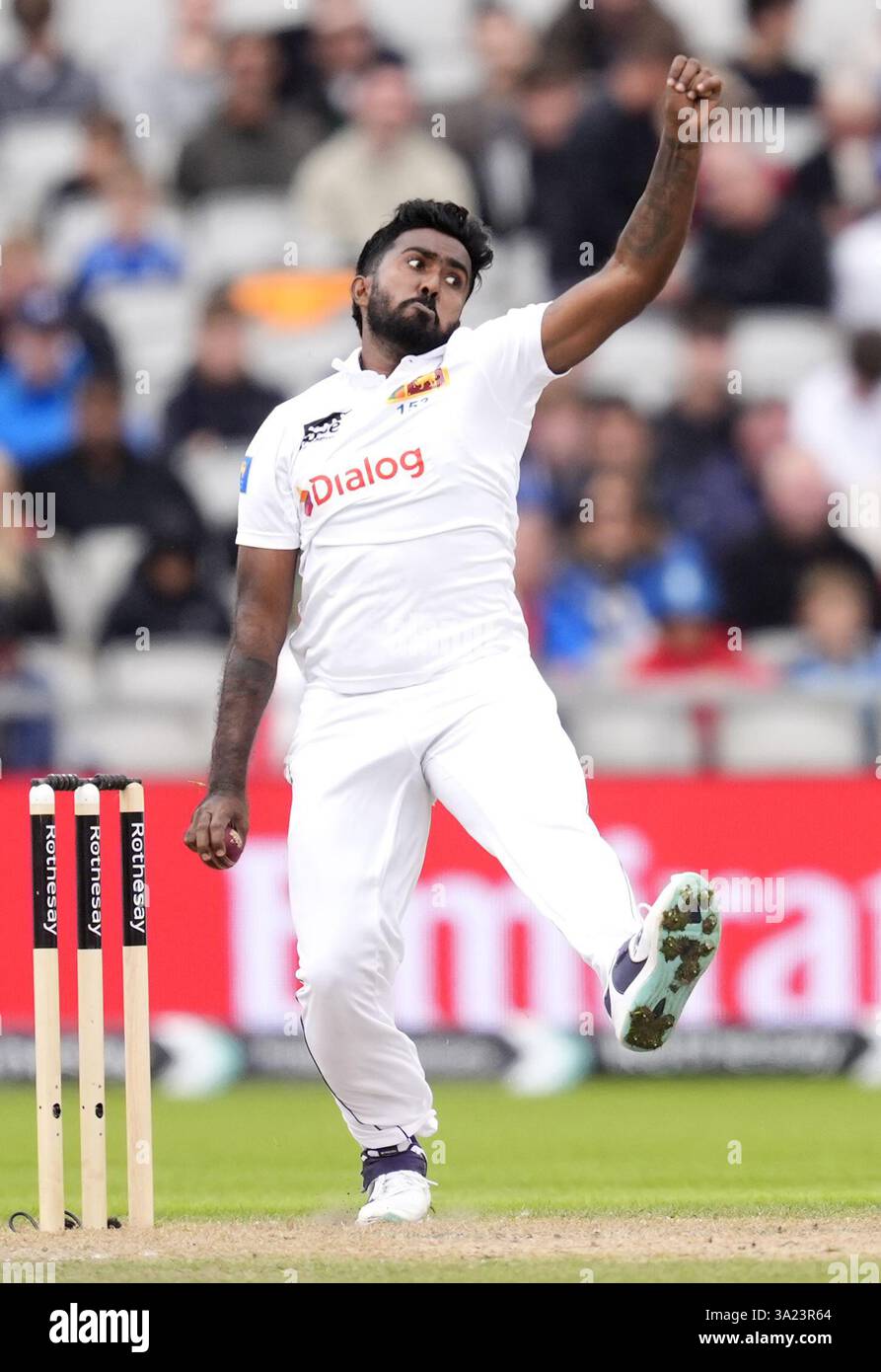 Sri Lanka's Asitha Fernando bowling during day two of the First ...