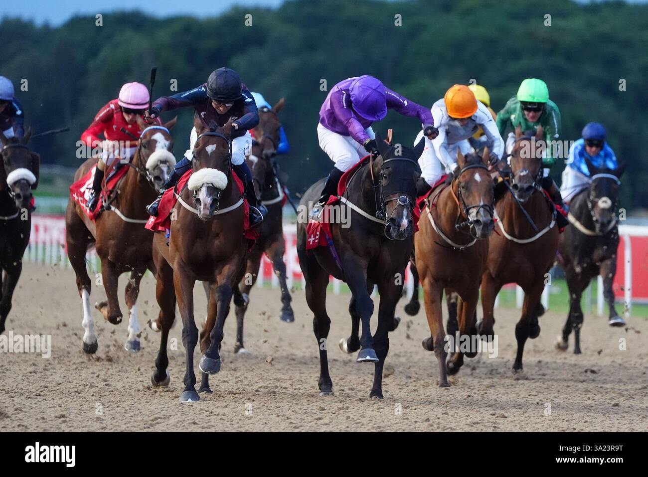 Tolstoy ridden by jockey Ben Robinson (left) on their way to winning ...
