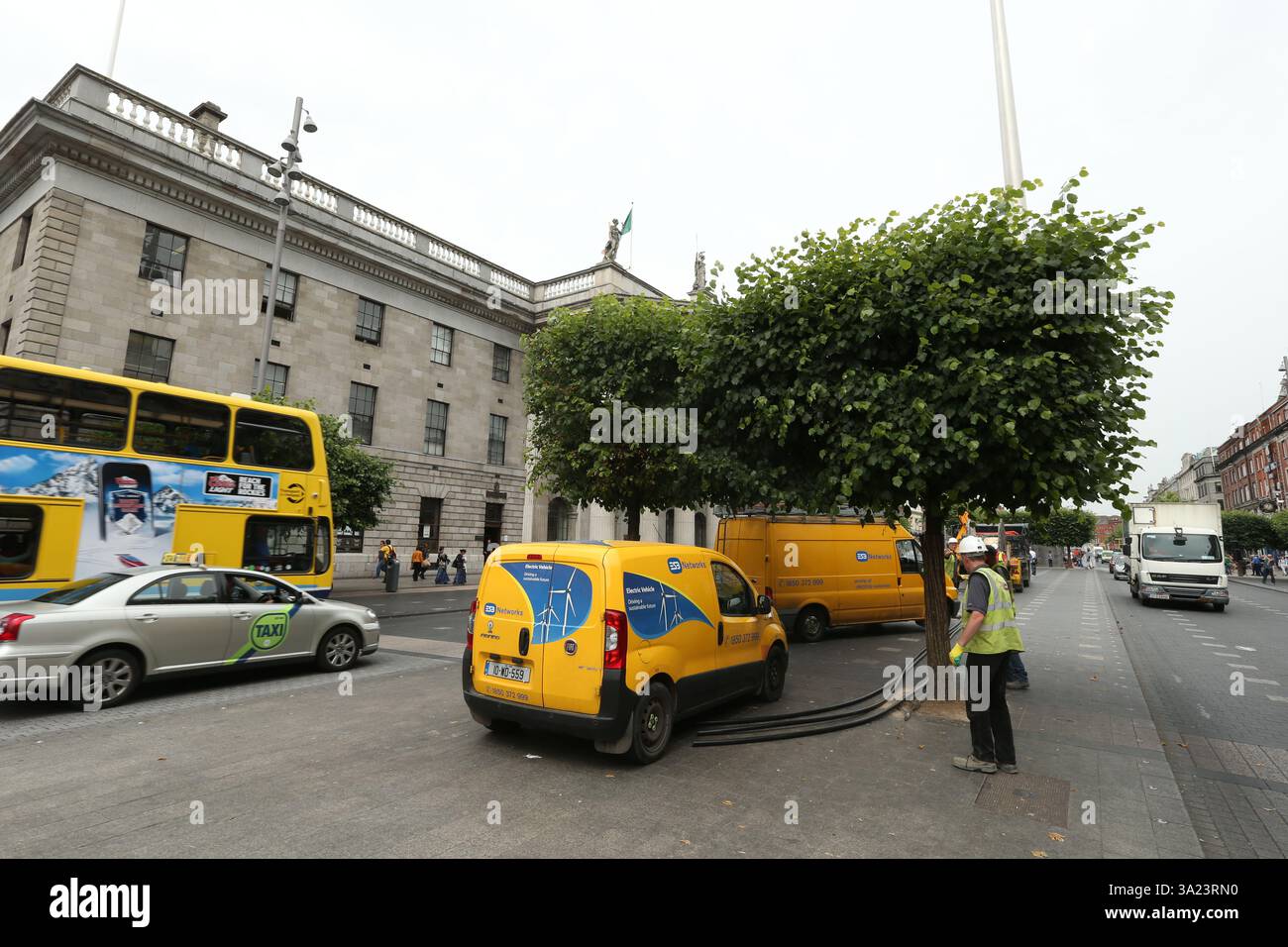 Dublin, Ireland - 25th June 2014 - Yellow ESB Networks electricity ...