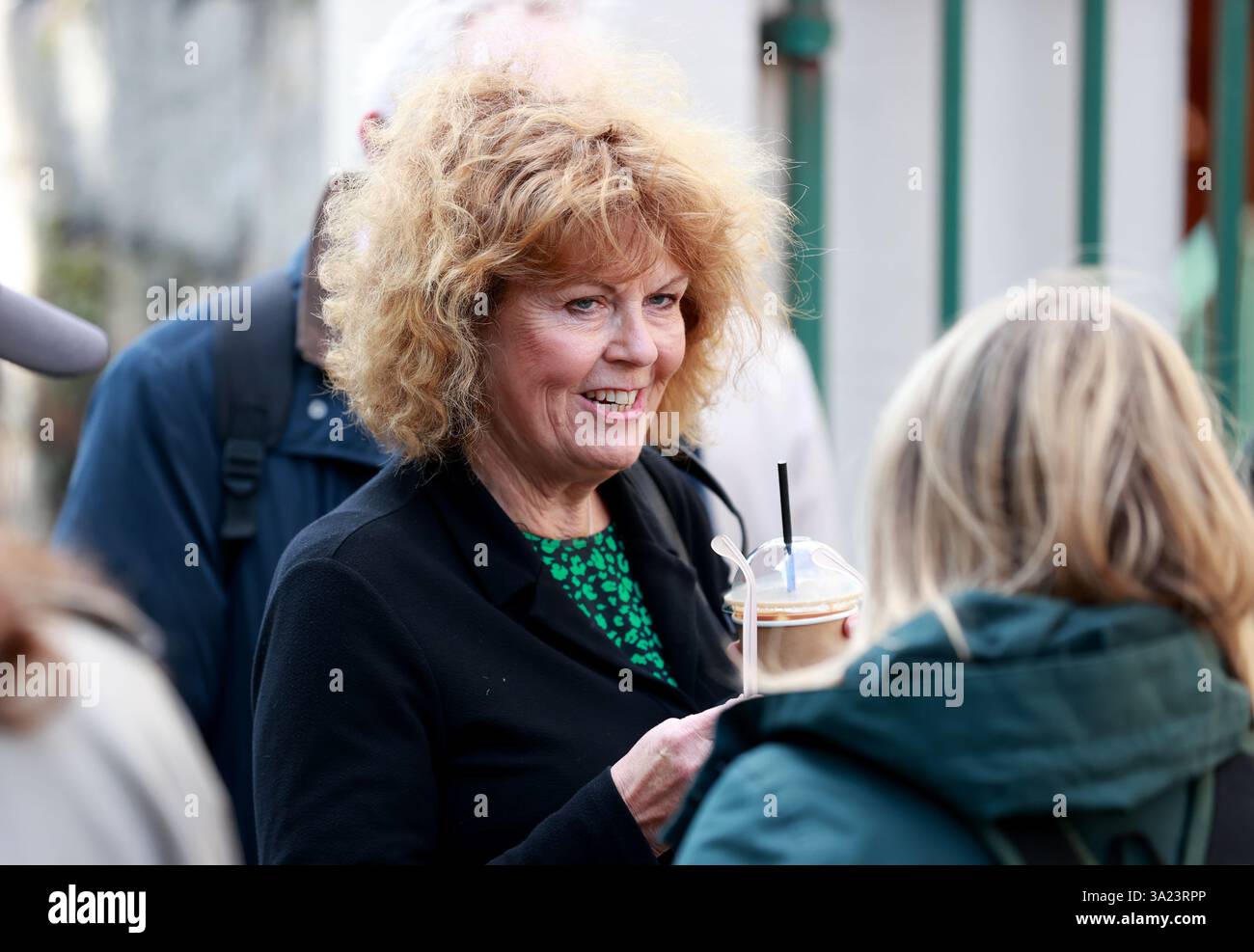 Susan McKay arriving at St. Columba's Church, Longtower, Derry, for the ...