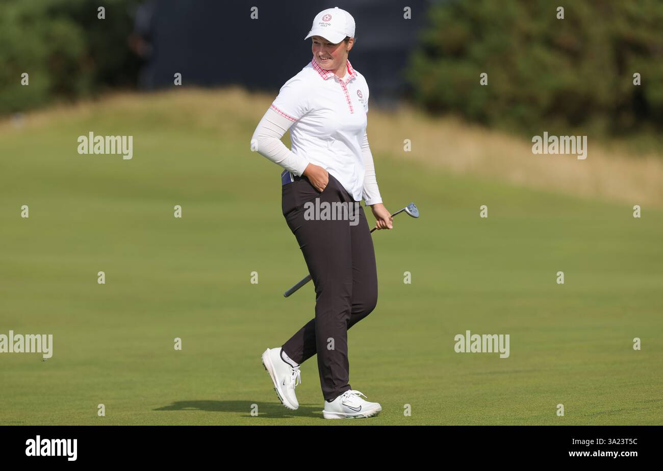 Lottie Woad on the 11th during day two of the 2024 AIG Women's Open at St Andrews. Picture date ...