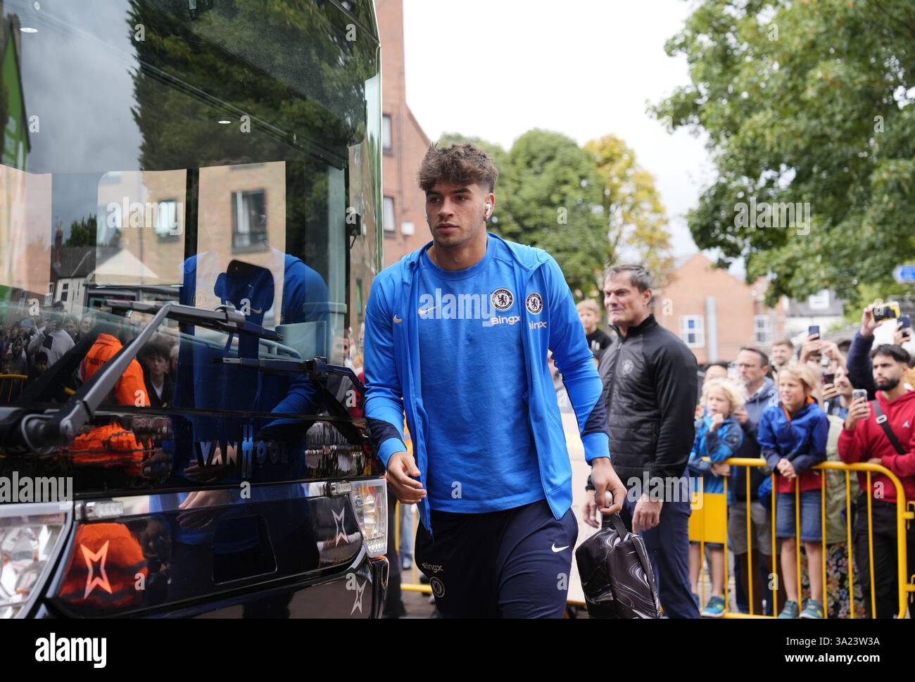 Chelsea's Marc Guiu arrives before the Premier League match at Molineux ...