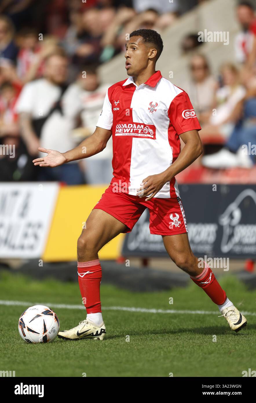 Kidderminster Harriers' Caleb Richards in action during the Vanarama ...