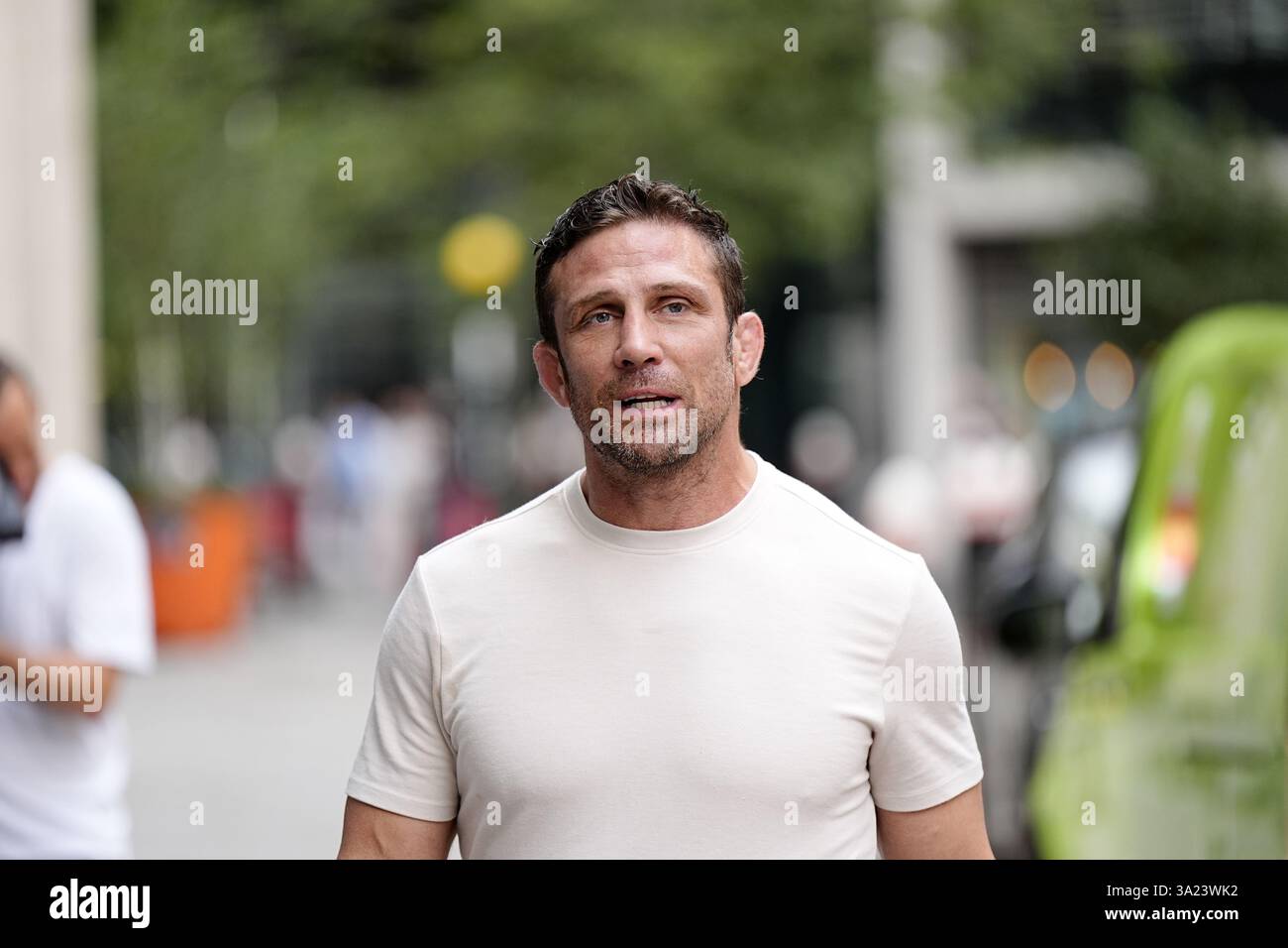 Alex Reid arriving at the Rolls Building, London, where his former ...