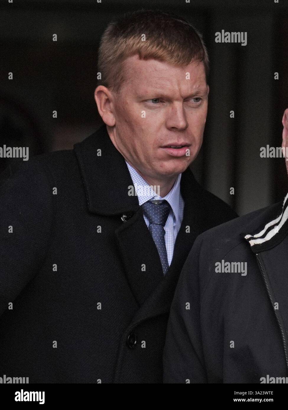 Stuart Laurence leaving Glasgow Sheriff Court, where he is a witness in the fatal accident ...