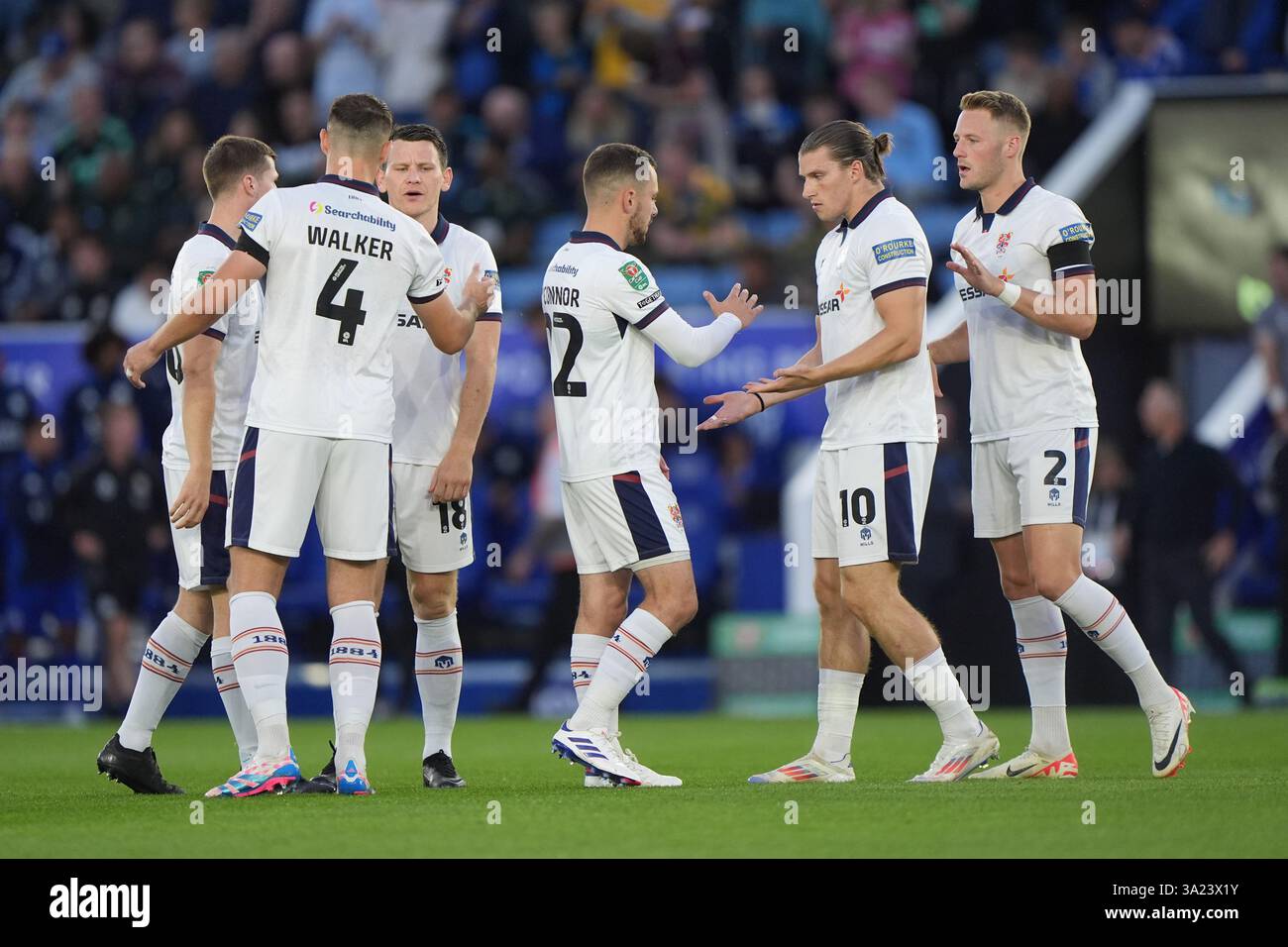 Tranmere Rovers players before kick off during the Carabao Cup second ...