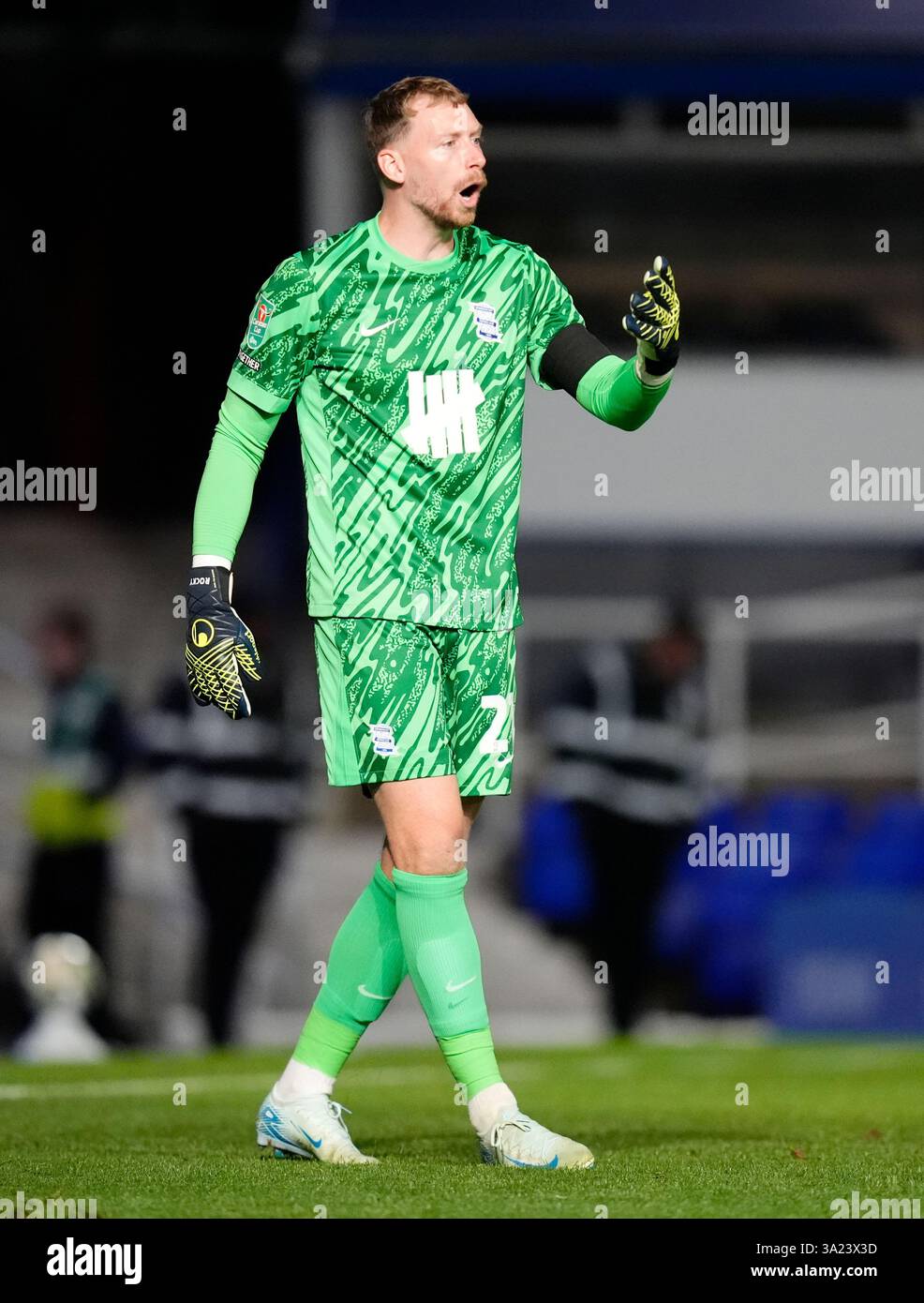Birmingham City goalkeeper Ryan Allsop during the Carabao Cup second round match at St Andrew's ...