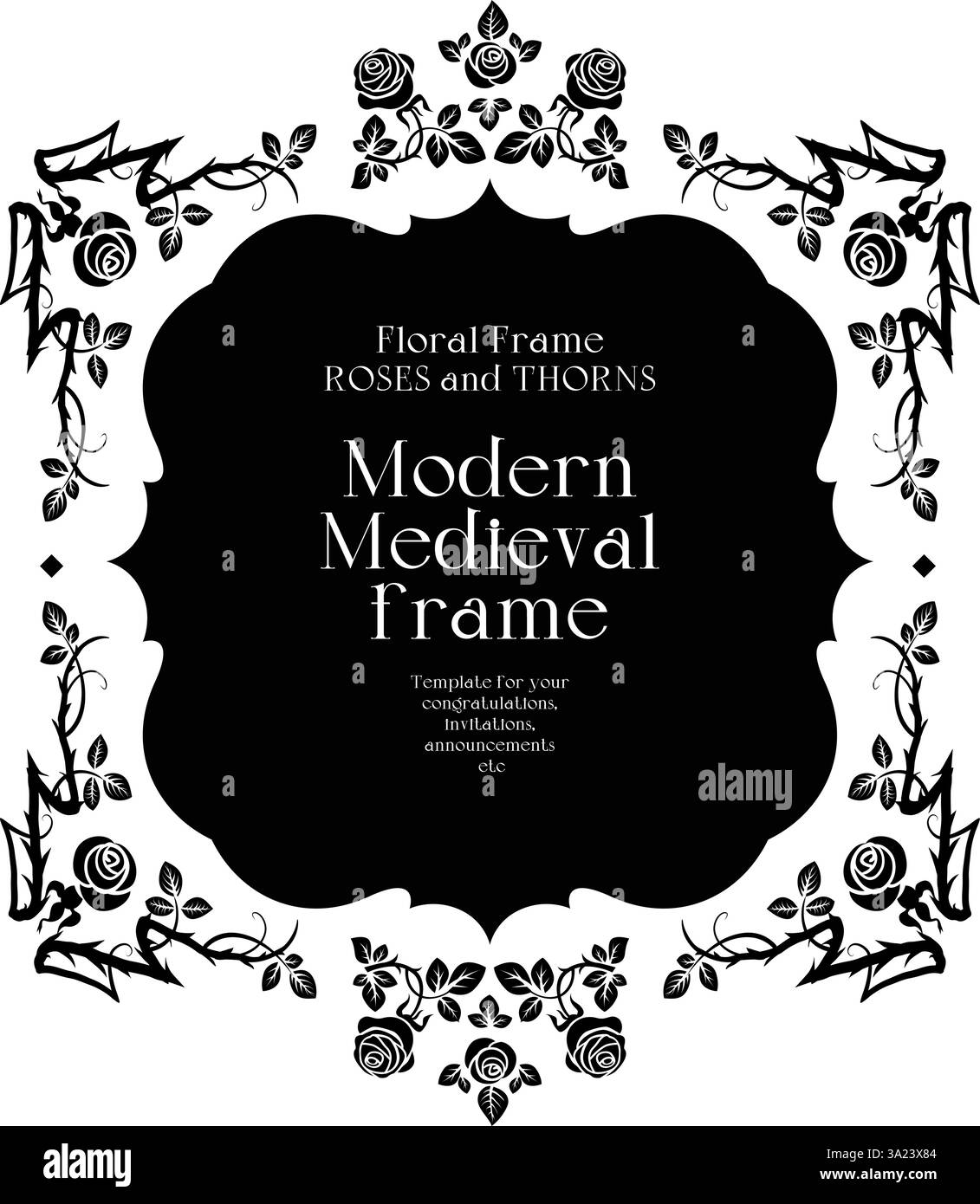 Square black rose frame Stock Vector Image & Art - Alamy