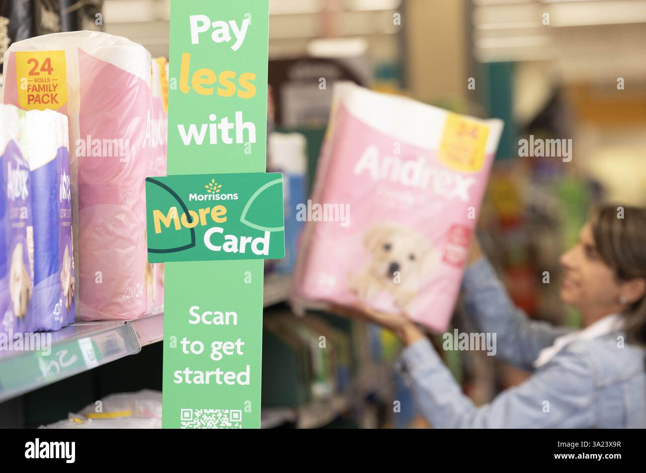 EDITORIAL USE ONLY A shopper at Morrisons Stratford, London as the ...