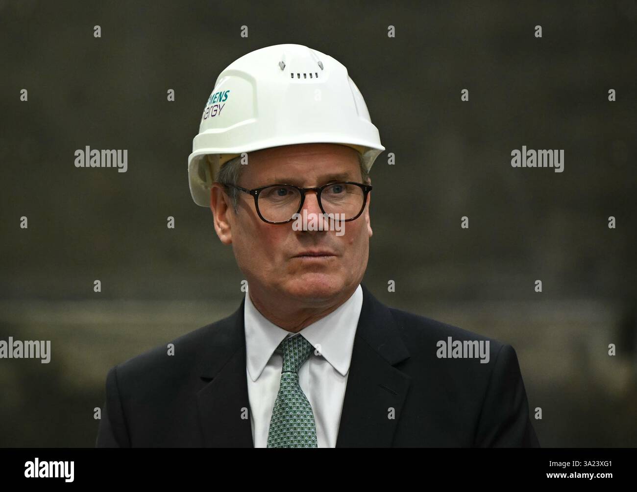 Prime Minister Keir Starmer during a visit to the Siemens Energy plant ...