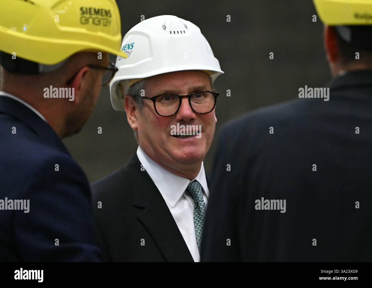 Prime Minister Keir Starmer during a visit to the Siemens Energy plant ...