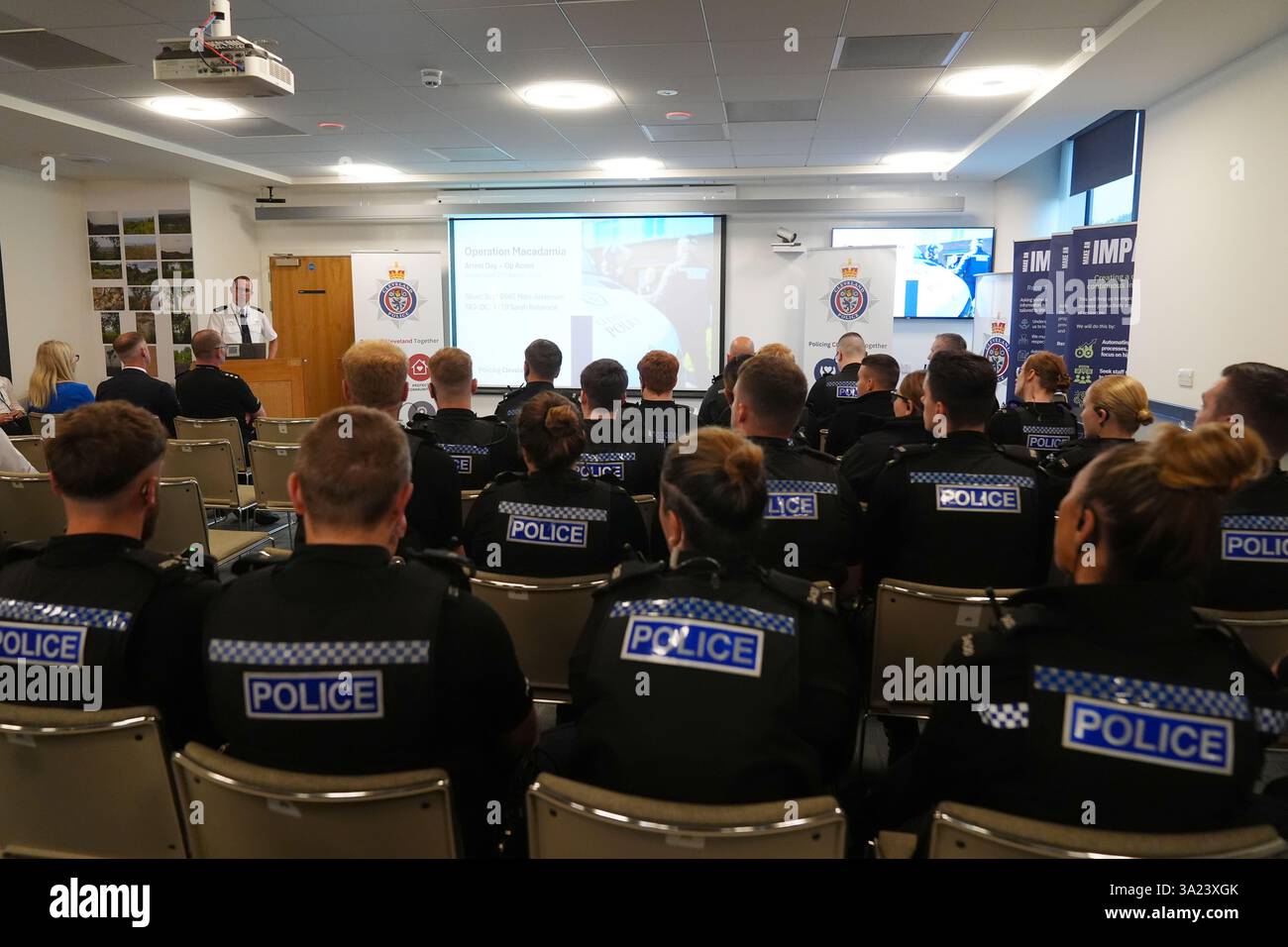 Cleveland Police officers during a briefing Middlesbrough ahead of ...