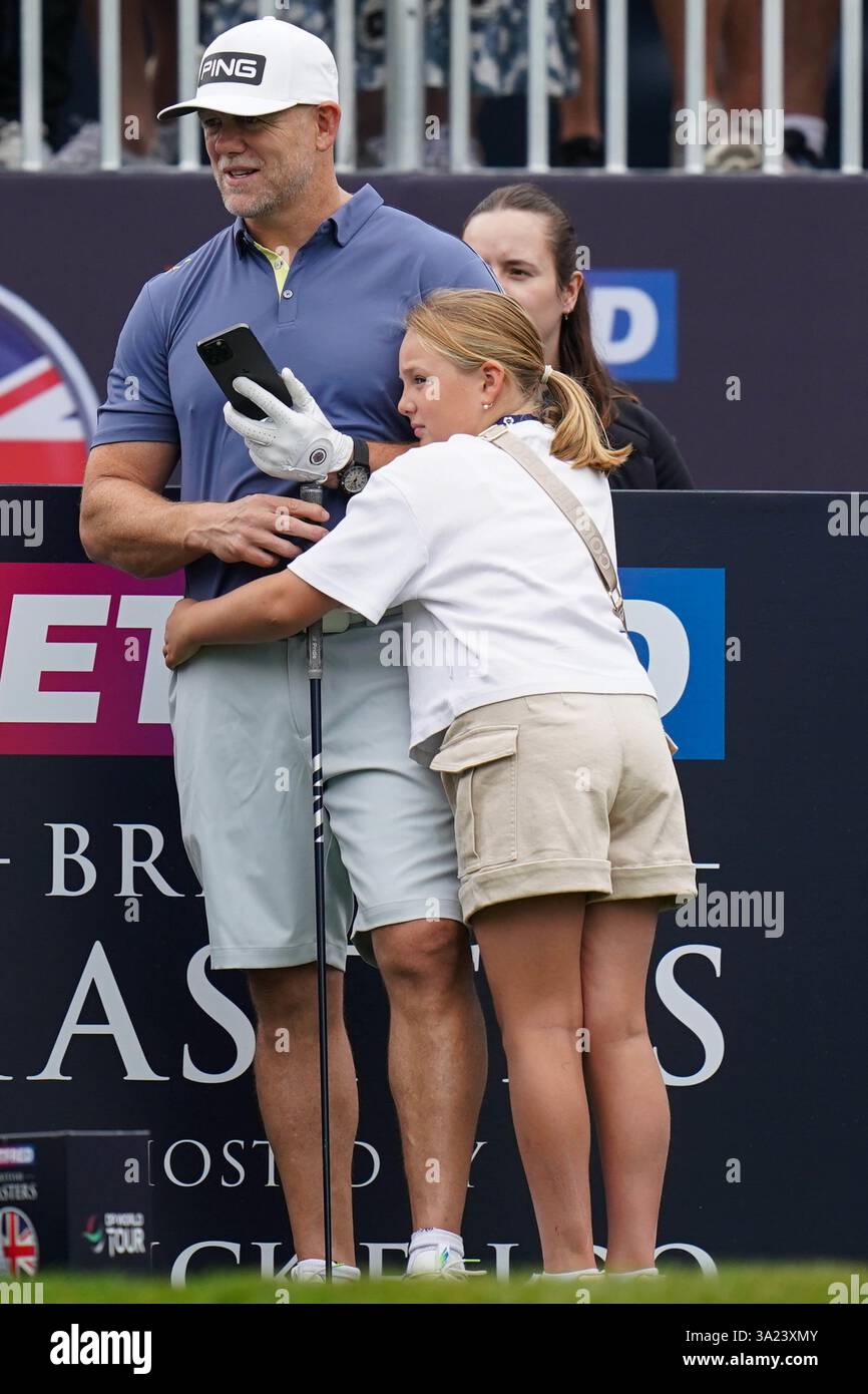 Mike Tindall with his daughter Mia at the Betfred British Masters at ...