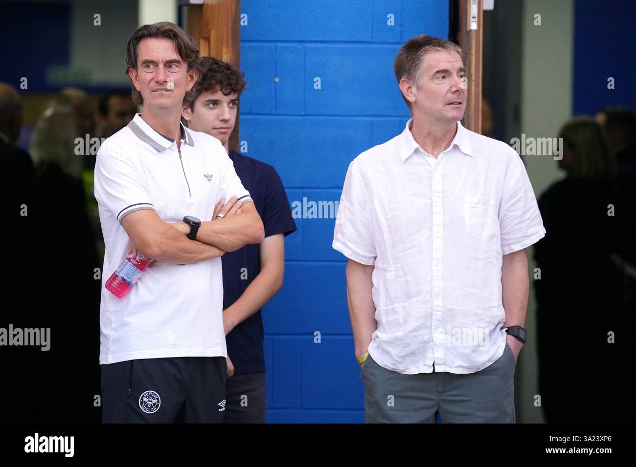 Brentford manager Thomas Frank (left) and Brentford owner Matthew ...