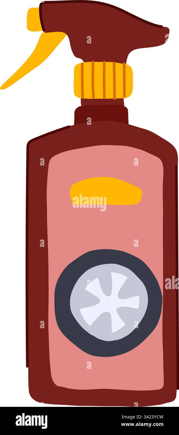 degreaser wheel cleaner cartoon vector illustration Stock Vector Image ...