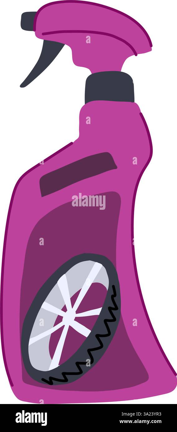 brake wheel cleaner cartoon vector illustration Stock Vector Image ...