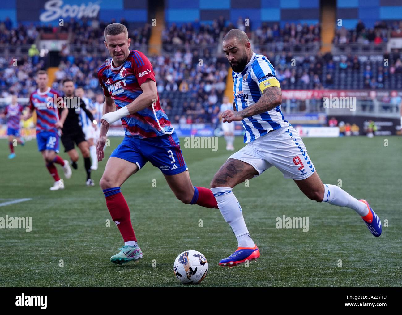 Copenhagen's Denis Vavro (left) and Kilmarnock's Kyle Vassell battle ...