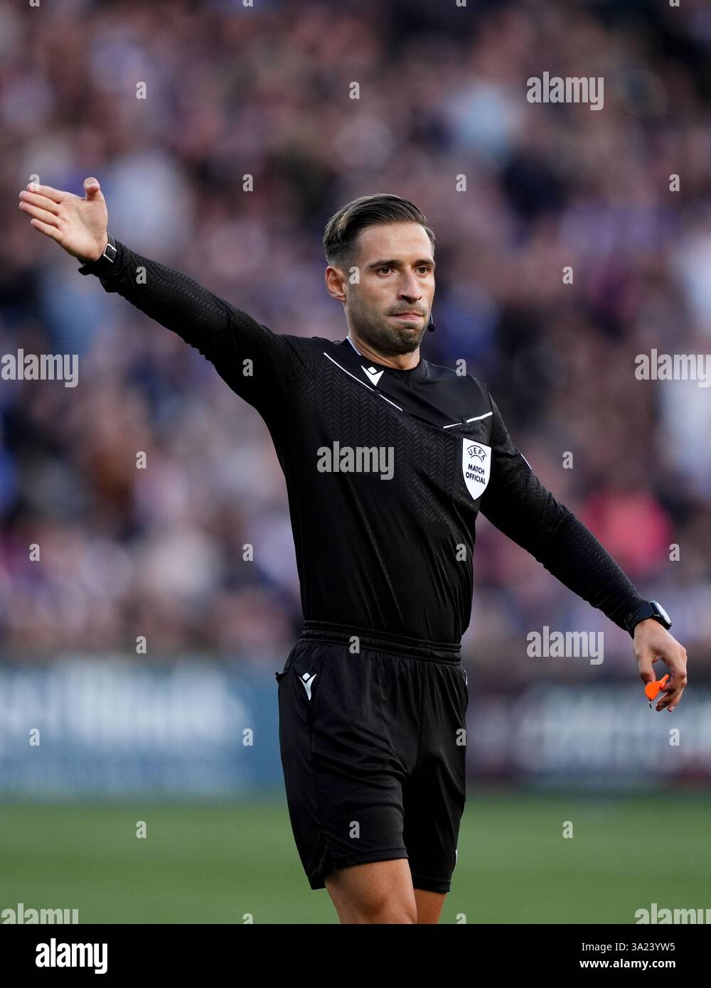 Referee Radoslav Gidzhenov from Bulgaria during the UEFA Conference ...