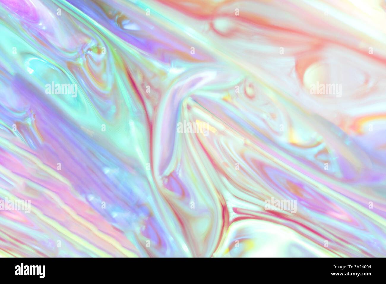 Colorful iridescent pattern with flowing smooth lines and pastel ...