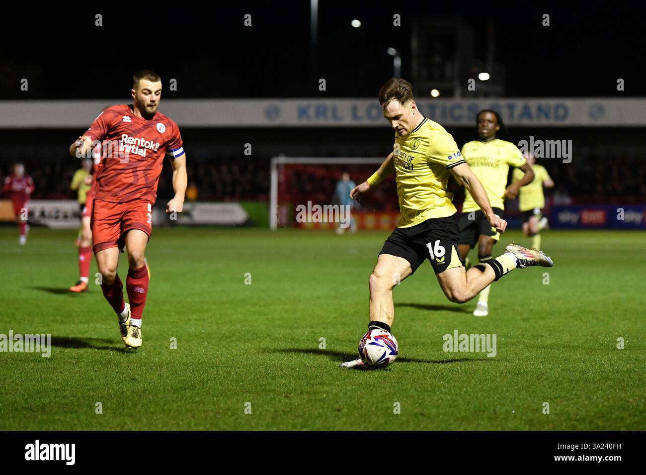 Crawley, England. 11th Mar 2025. Josh Edwards and Charlie Barker during ...