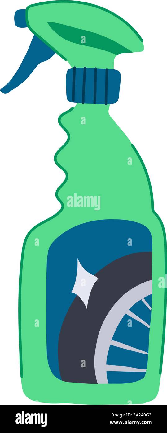 tire wheel cleaner cartoon vector illustration Stock Vector Image & Art ...