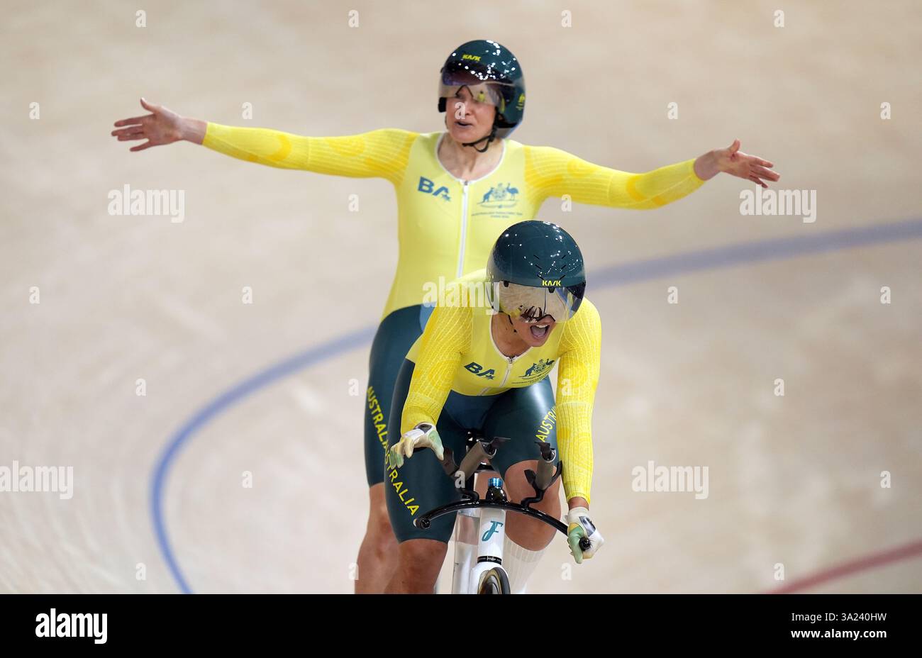 Australia's Jessica Gallagher and pilot Caitlin Ward compete in the ...