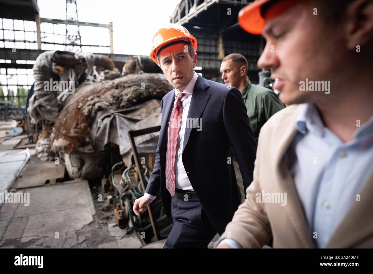 Taoiseach, Simon Harris (centre) with with Ukraine's deputy energy ...