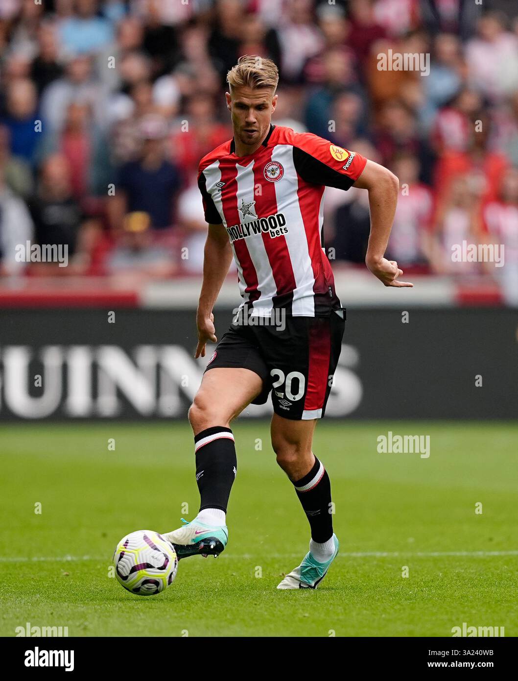 Brentford's Kristoffer Ajer during the Premier League match at the ...