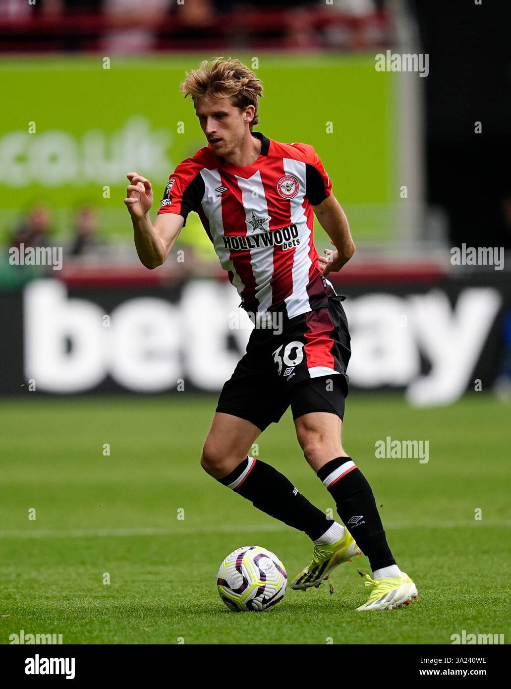 Brentford's Mads Roerslev during the Premier League match at the Gtech ...