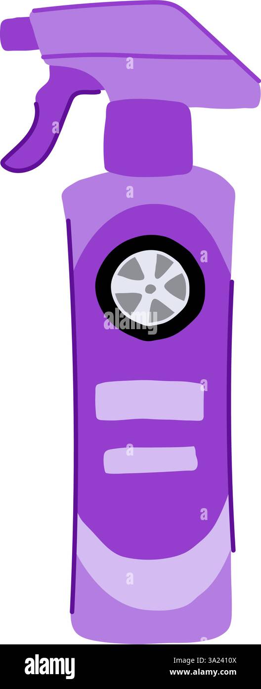 spray wheel cleaner cartoon vector illustration Stock Vector Image ...