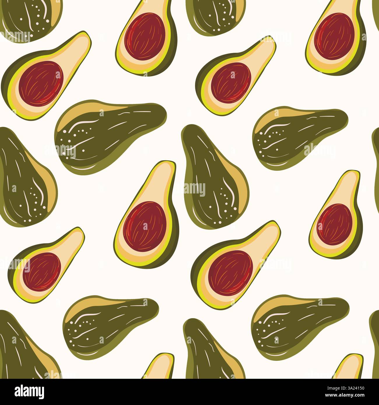 Cute avocado isolated on white background. Avocados with leaves and ...