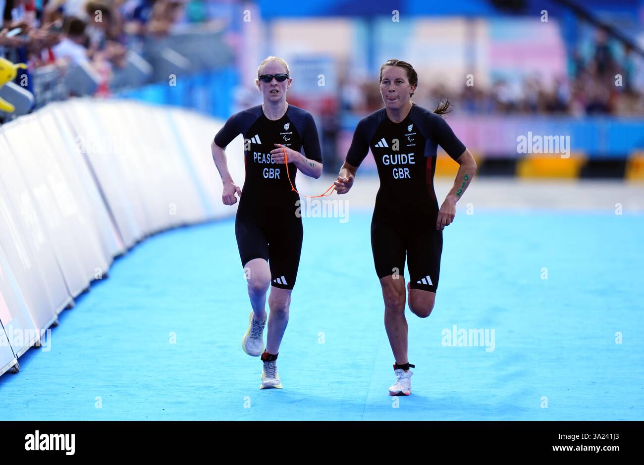 Great Britain's Alison Peasgood and guide Brooke Gillies during the ...