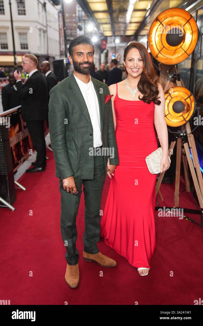 Nikesh Patel and guest attend the European premiere of The Critic, at ...