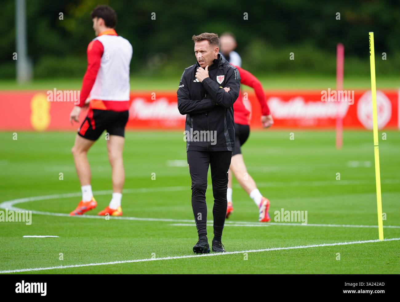 Wales manager Craig Bellamy during the training session at the Vale ...